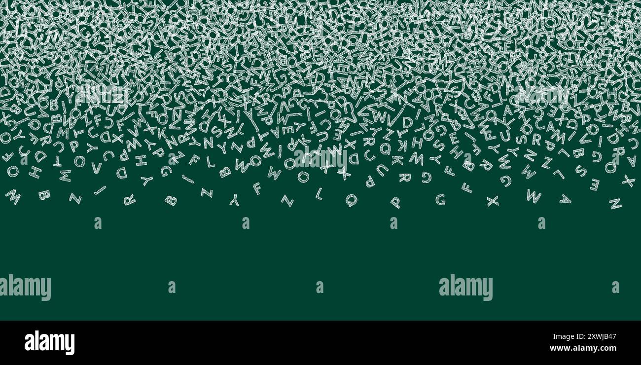 Scattered letters of latin alphabet. Colorful childish floating ...