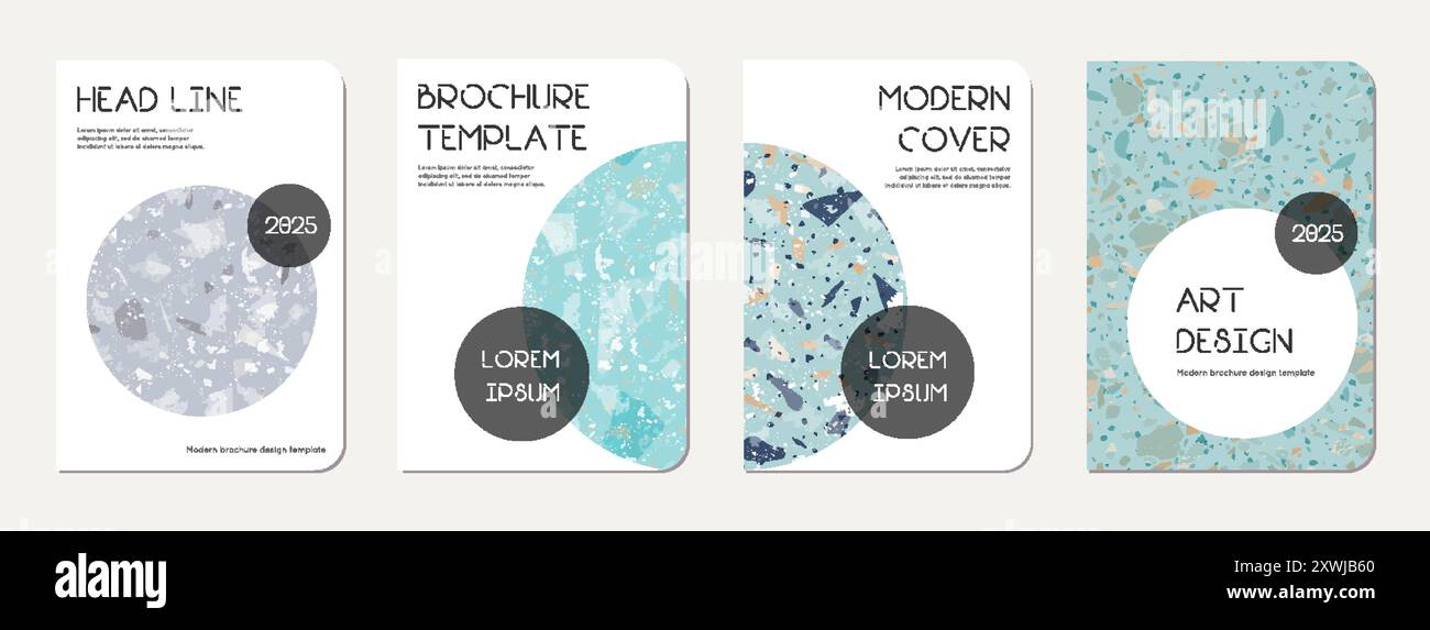 Notepad cover design. Terrazzo abstract background made of natural ...