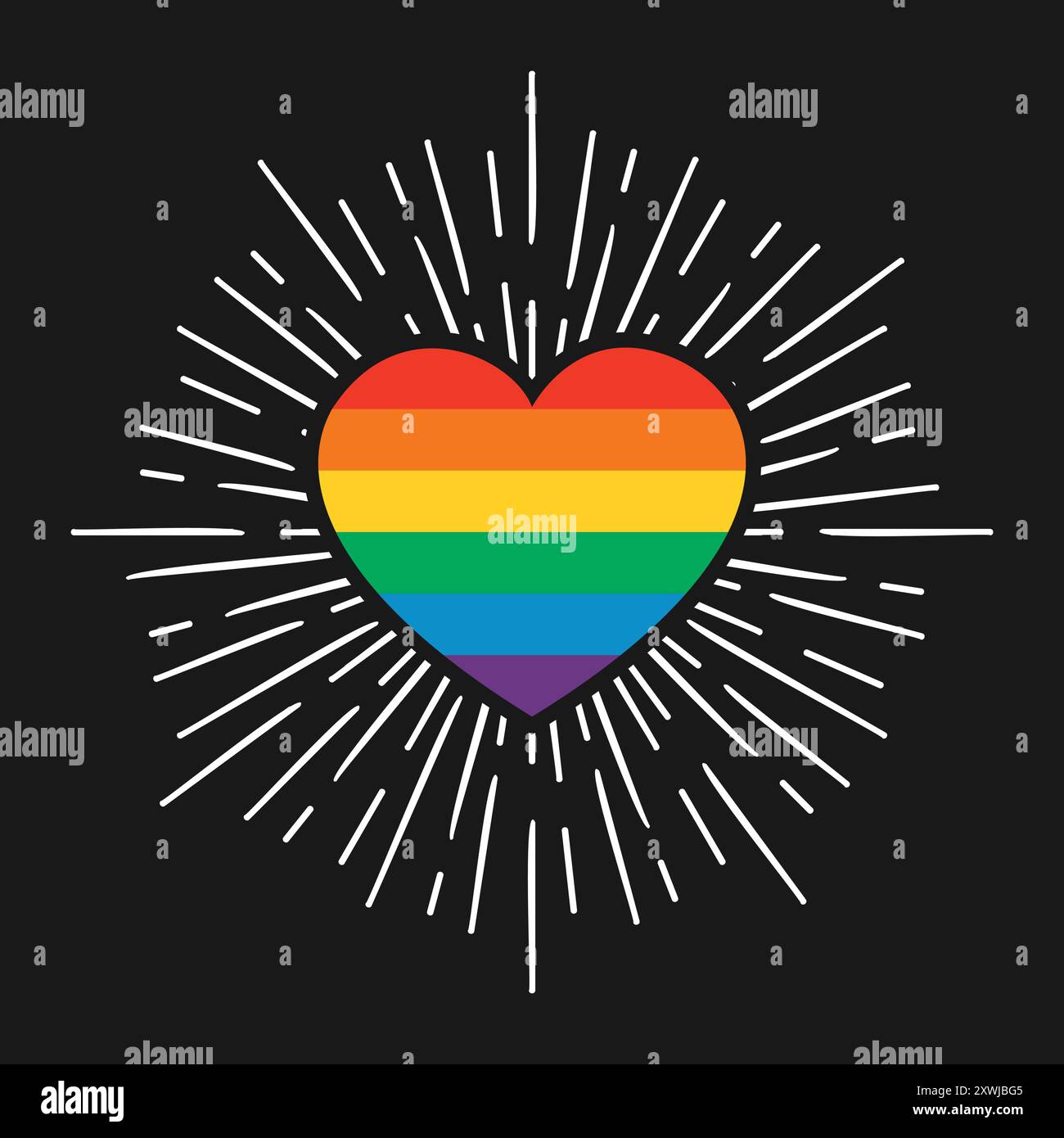 Shining and colorful heart symbol, LGBTQ pride month. Vector ...