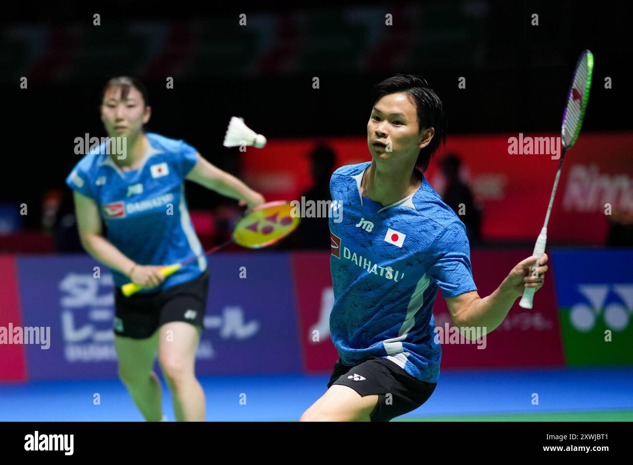 Yokohama, Japan. 20th Aug, 2024. Watanabe Yuta (R)/Higashino Arisa of ...