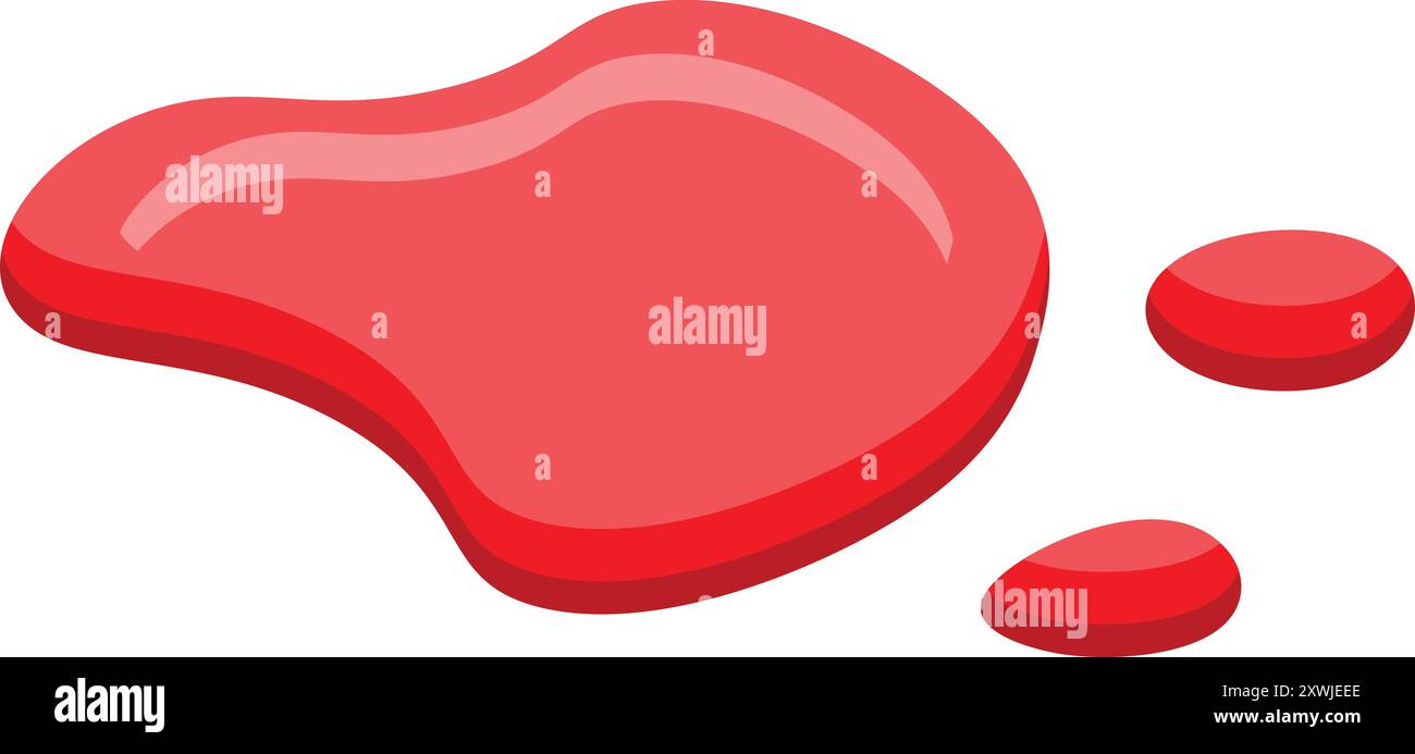 Cartoon illustration of blood splattering and forming a bloodstain ...