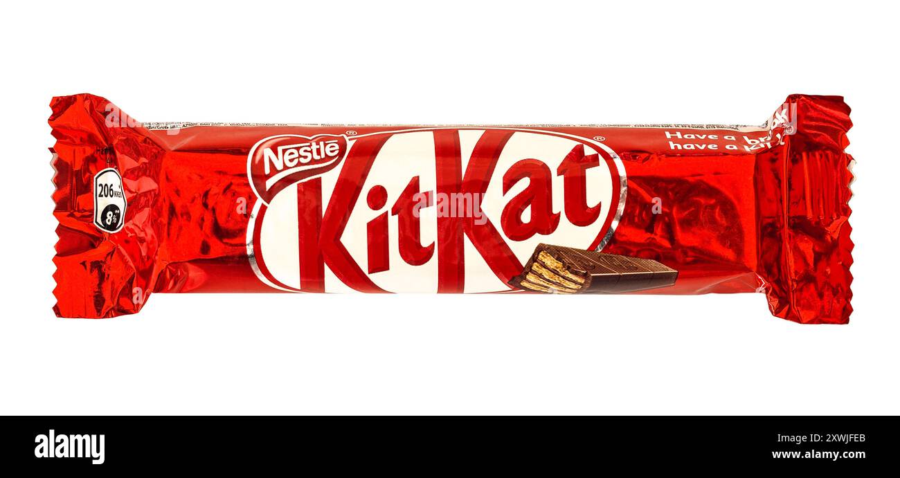 2024: Kit Kat (by Nestle) wafer chocolate bar, on white Stock Photo - Alamy