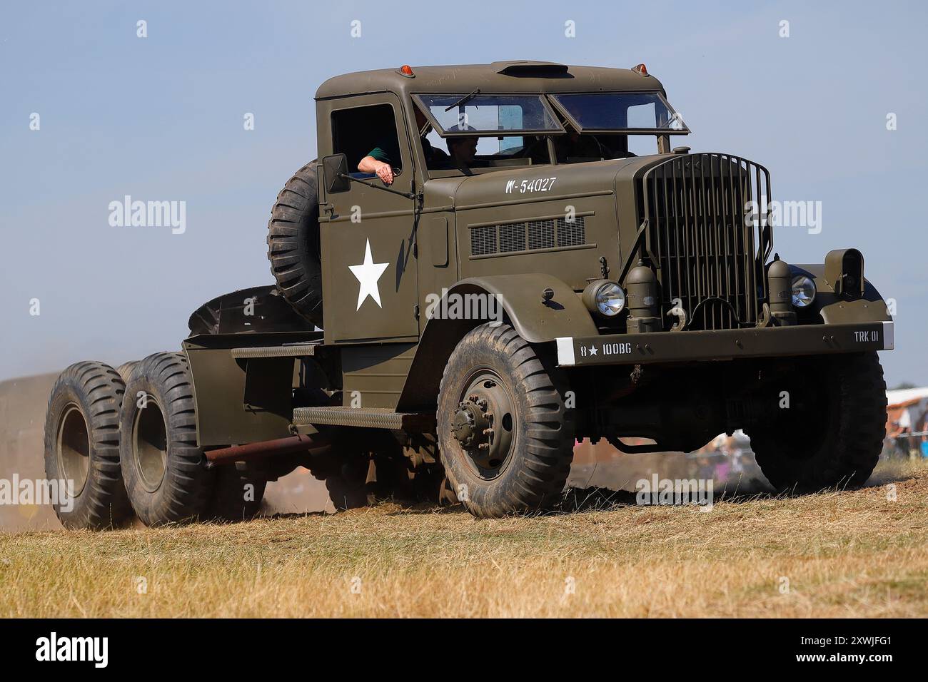 Reo army truck in a military vehicle parade at The Yorkshire Wartime ...