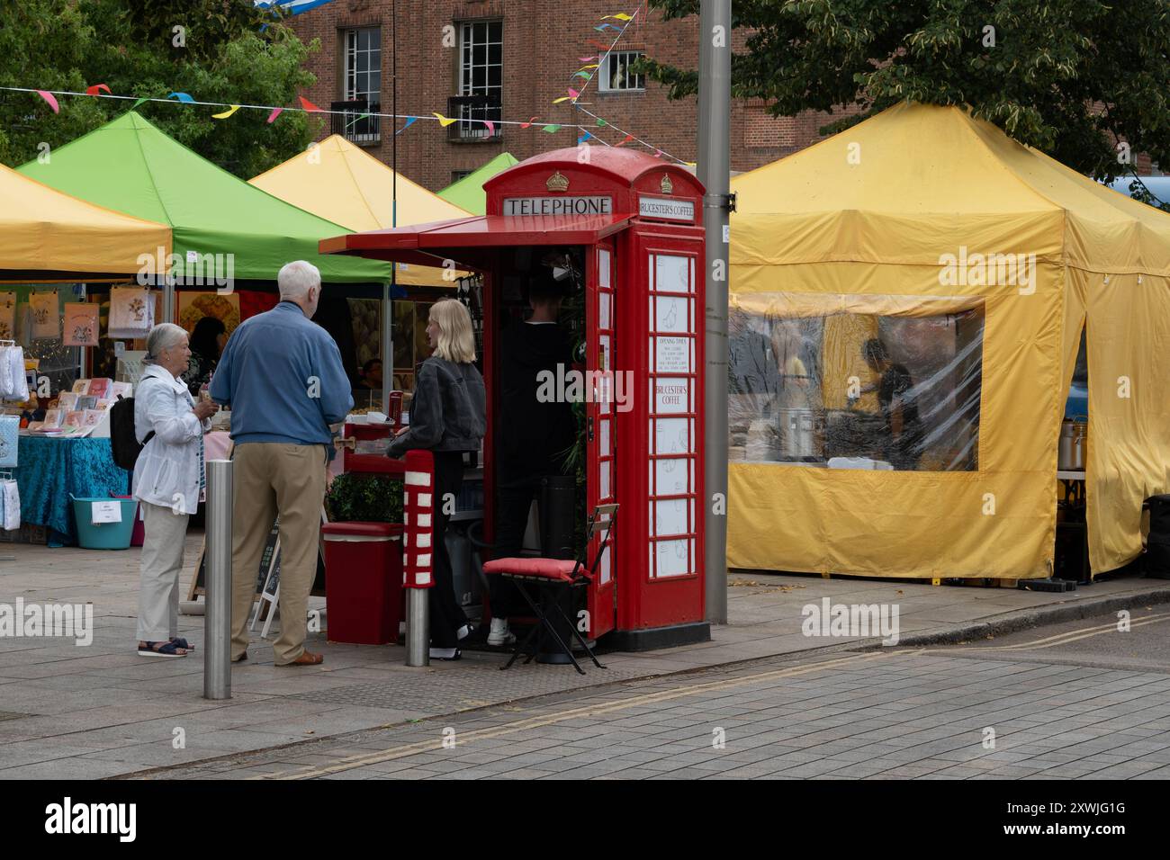 Telephone box converted as a coffee shop, Waterside, Stratford-upon ...