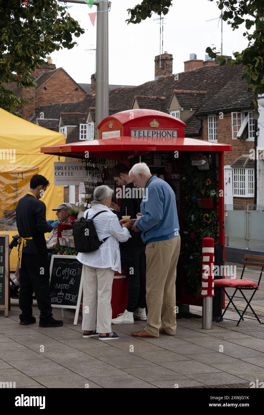 Telephone box converted as a coffee shop, Waterside, Stratford-upon ...