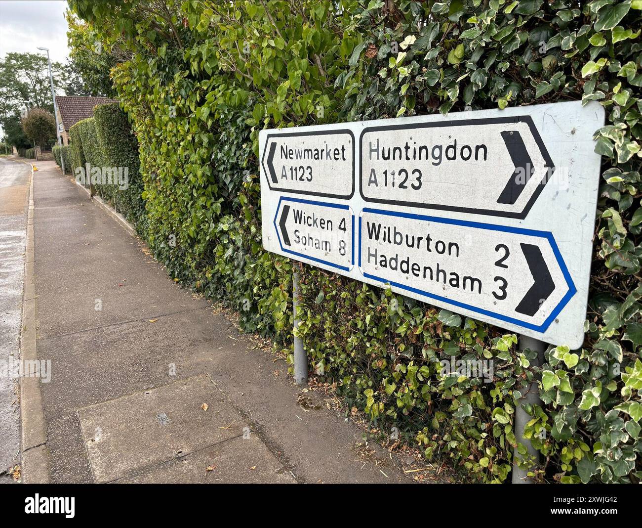 Road signs in the village of Stretham in Cambridgeshire, where Stephen ...