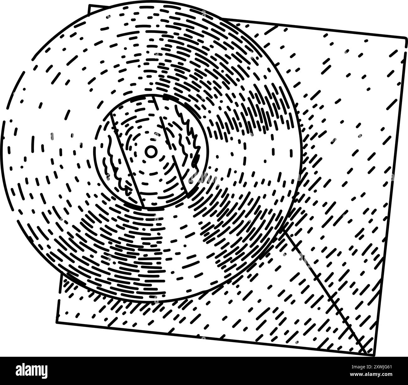 groove vynil record sketch hand drawn vector Stock Vector Image & Art ...