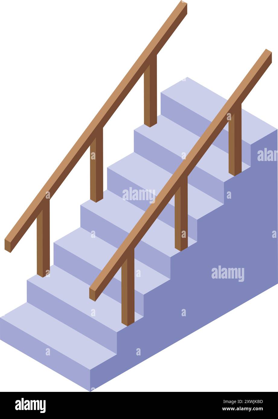 Illustration featuring a staircase with a wooden railing, symbolizing ...