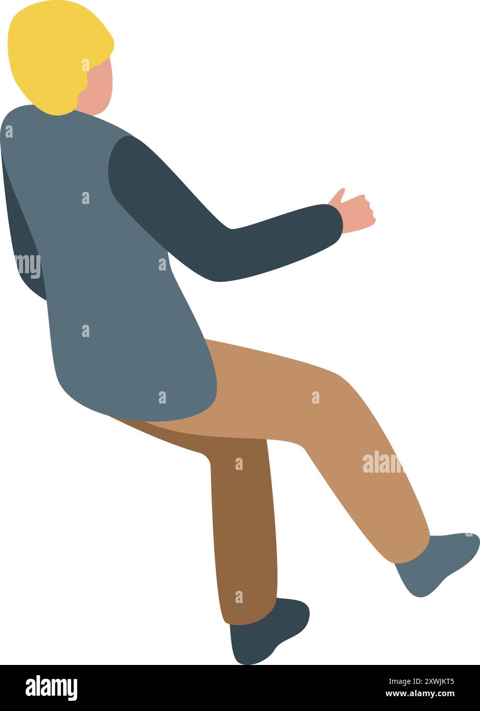 Man sitting backwards chair Stock Vector Images - Alamy