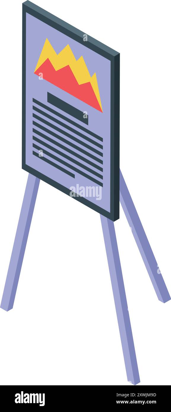 This office whiteboard stand is showing business presentation with ...