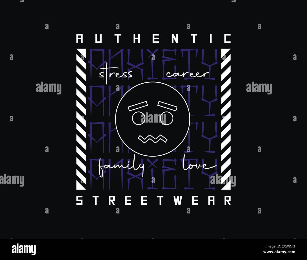 anxiety concept typography for t shirt design, typographic urban ...