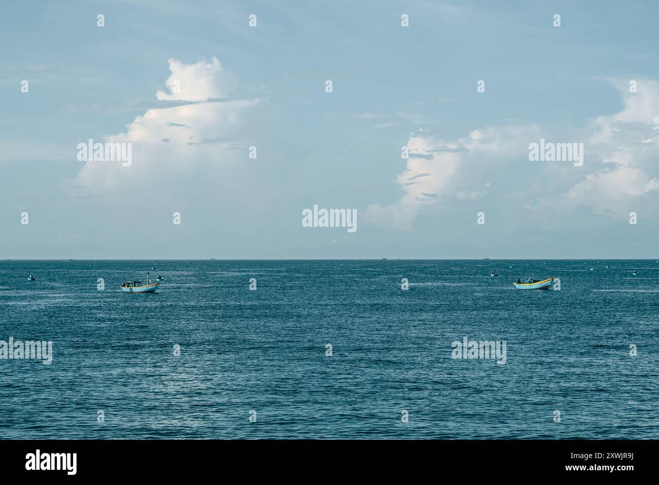Amazing Seascape view. Magic energy of beautiful happy clouds. Vietnam ...