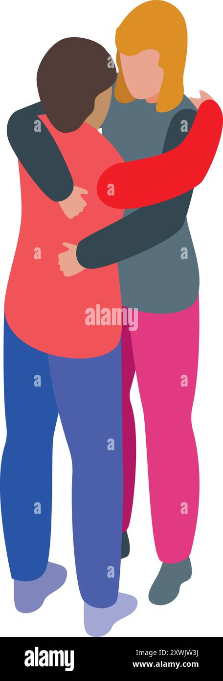 Happy young woman hugging boyfriend Stock Vector Images - Alamy