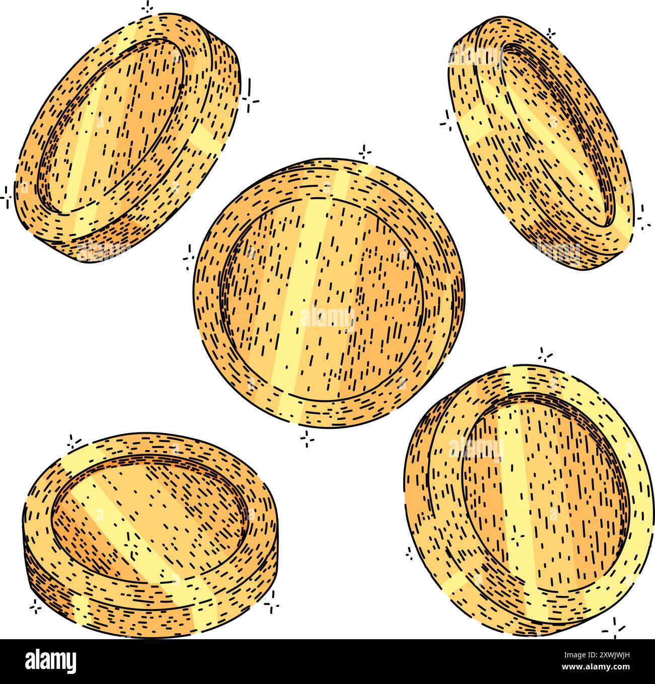 coin set sketch hand drawn vector Stock Vector Image & Art - Alamy