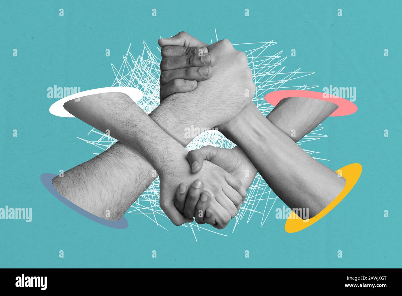 Composite trend artwork 3D sketch image photo collage of four ...