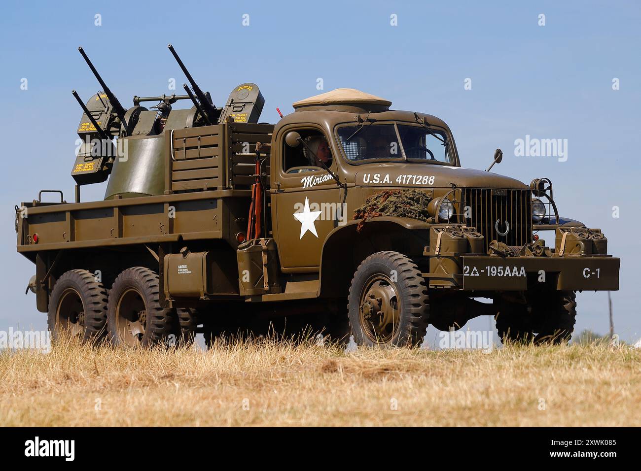 GMC CCKW 2 & half ton 6x6 truck fitted with anti aircraft guns on ...