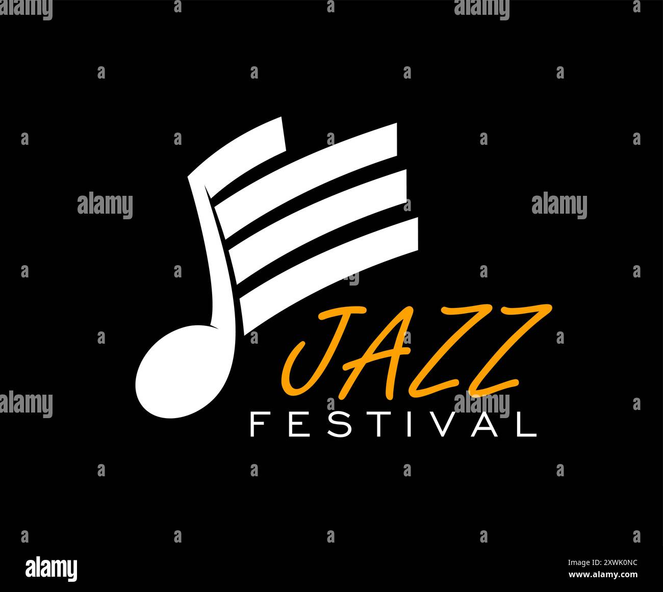 Jazz music icon, vector label for instrumental festival performance ...