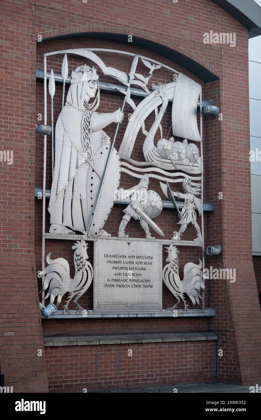 Metal installation on Morrisons supermarket building, Wednesbury, West ...