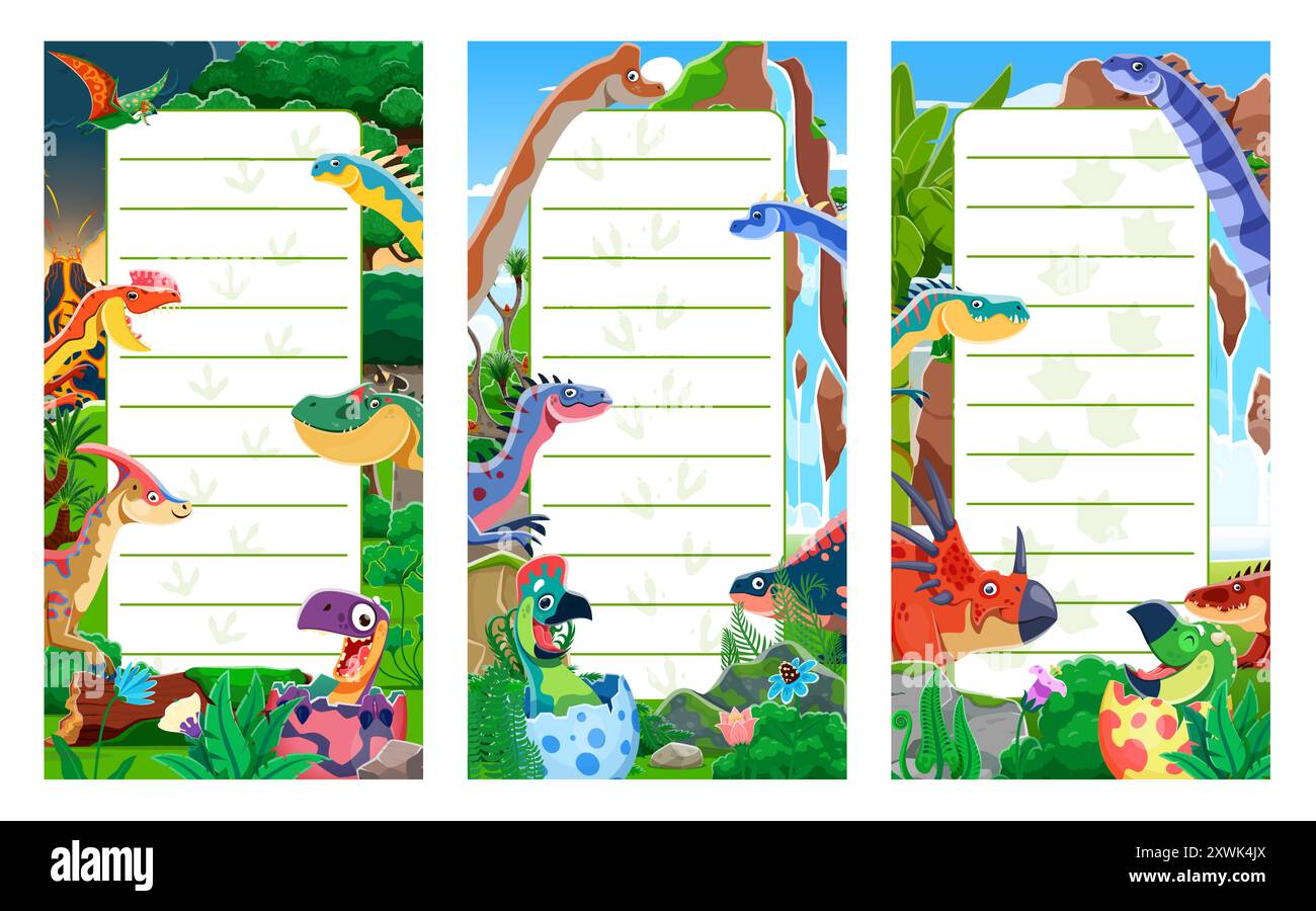 Prehistoric dino, note paper, to do list, diary, notebook and notepad ...