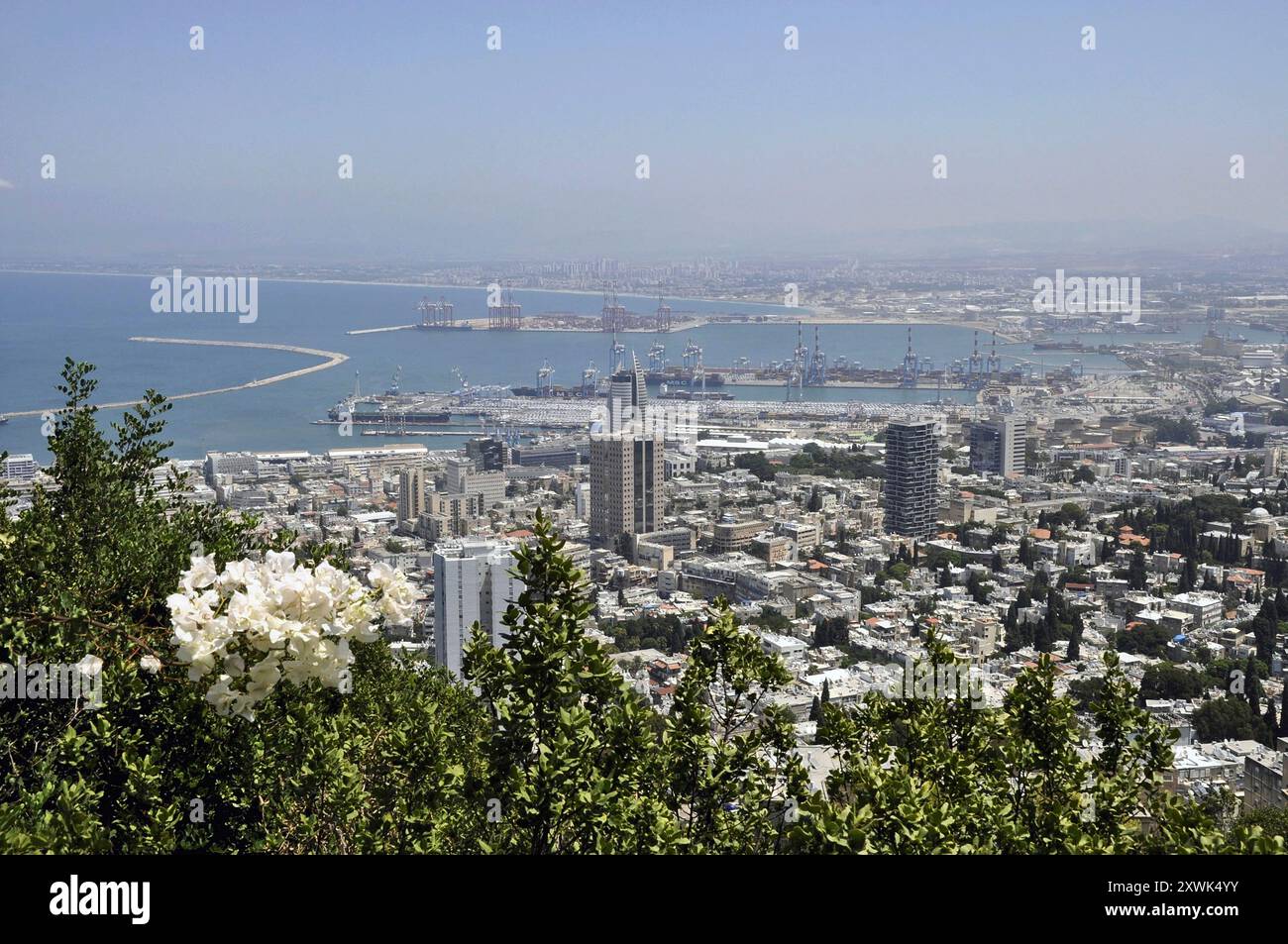 A picture shows a port town Haifa in Northern Israel on August 18, 2024 ...