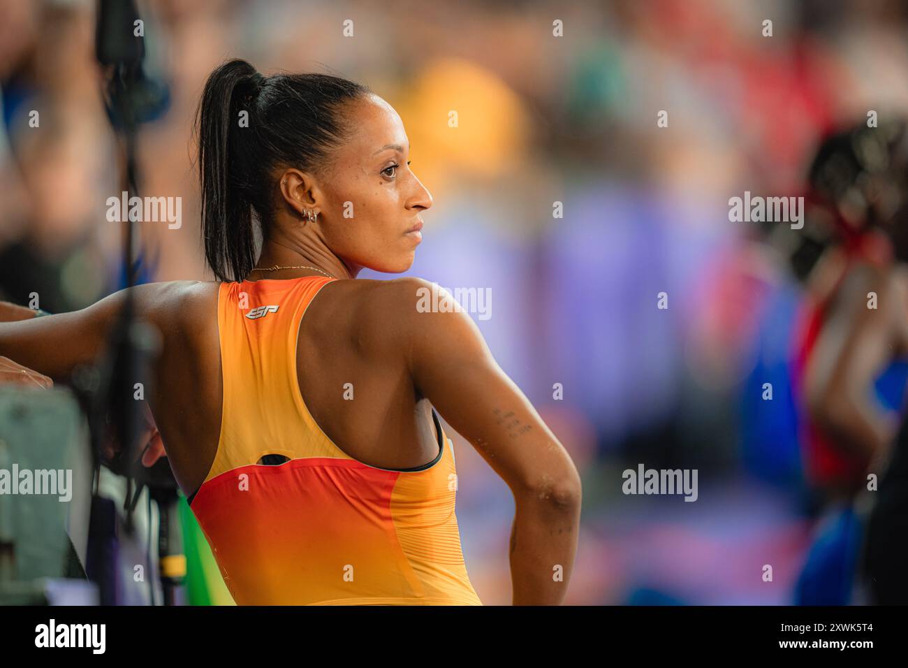 Ana Peleteiro participating in the Triple Jump at the Paris 2024 ...