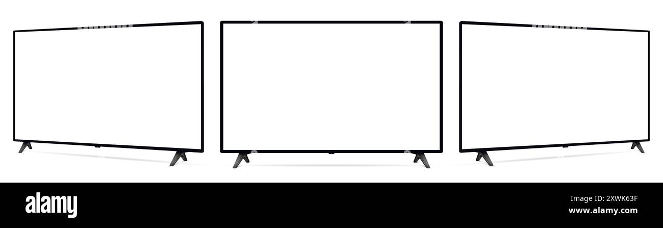 Realistic tv screen. Smart tv mockup. Blank television template. Vector ...
