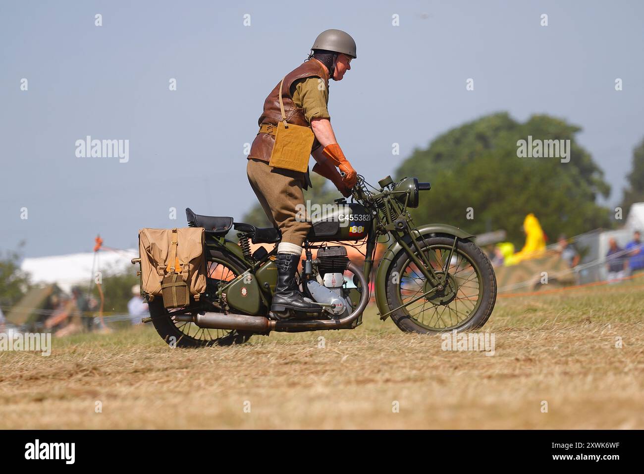 Motorcycles in the parade of The Yorkshire Wartime Experience in ...