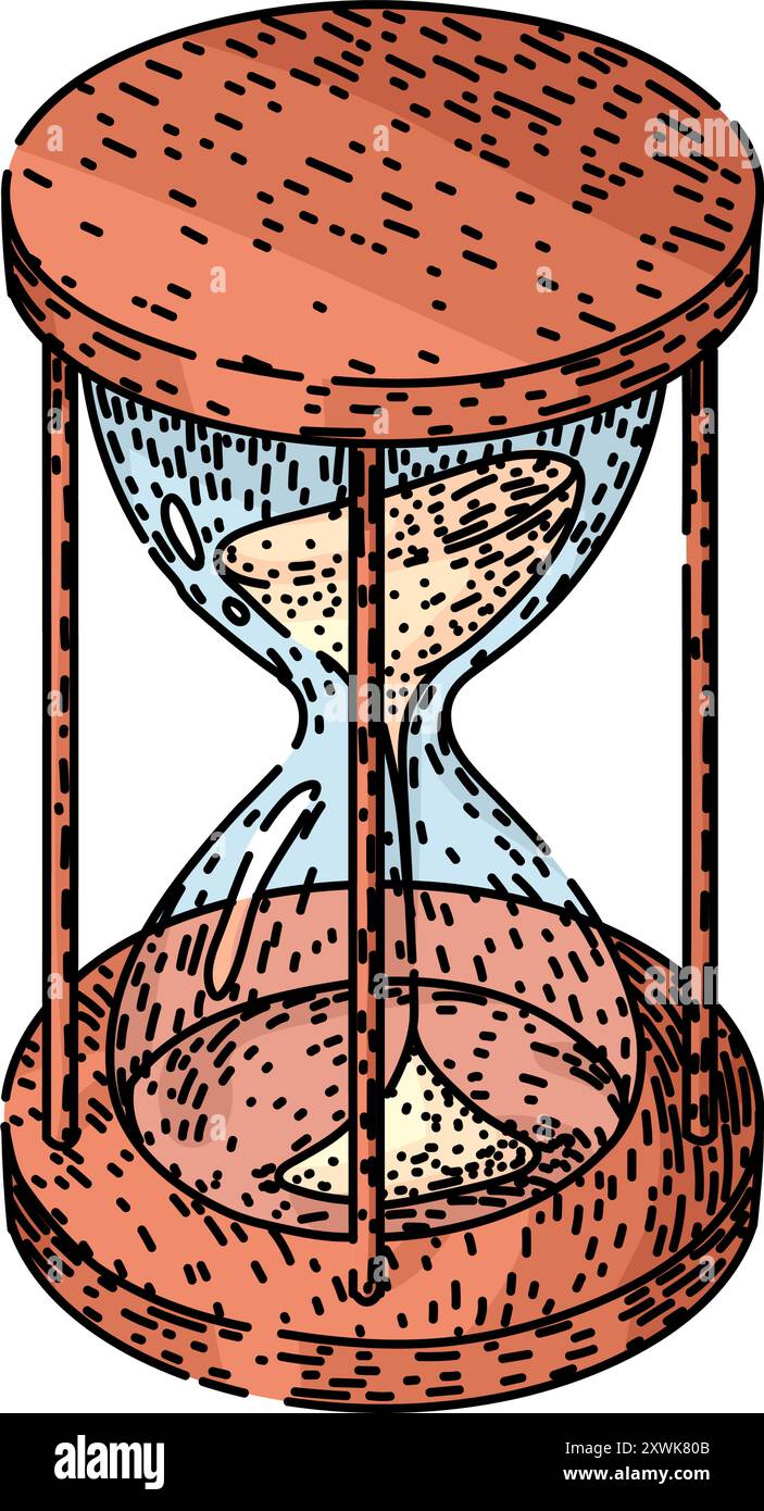countdown hourglass sketch hand drawn vector Stock Vector Image & Art ...