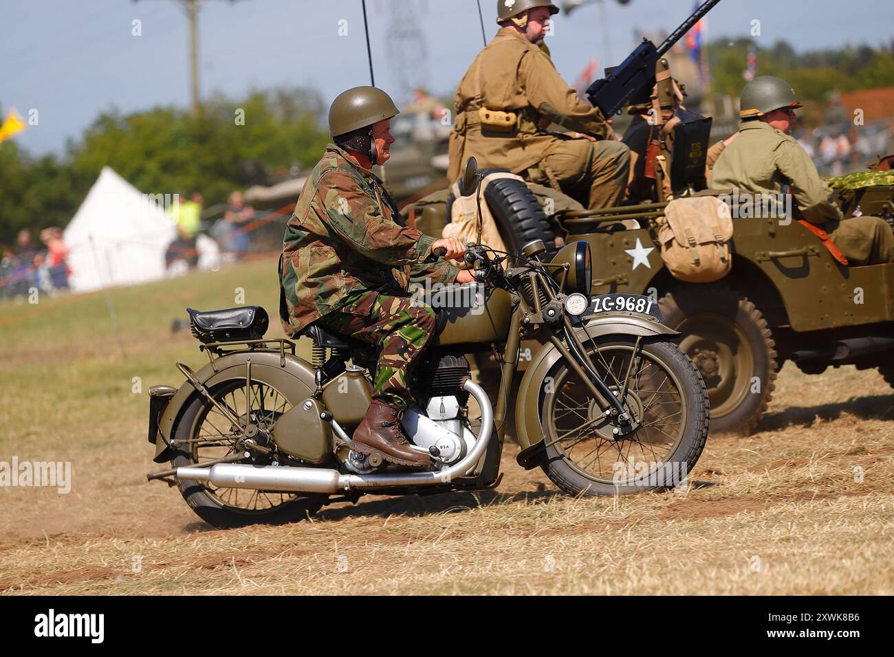Motorcycles in the parade of The Yorkshire Wartime Experience in ...