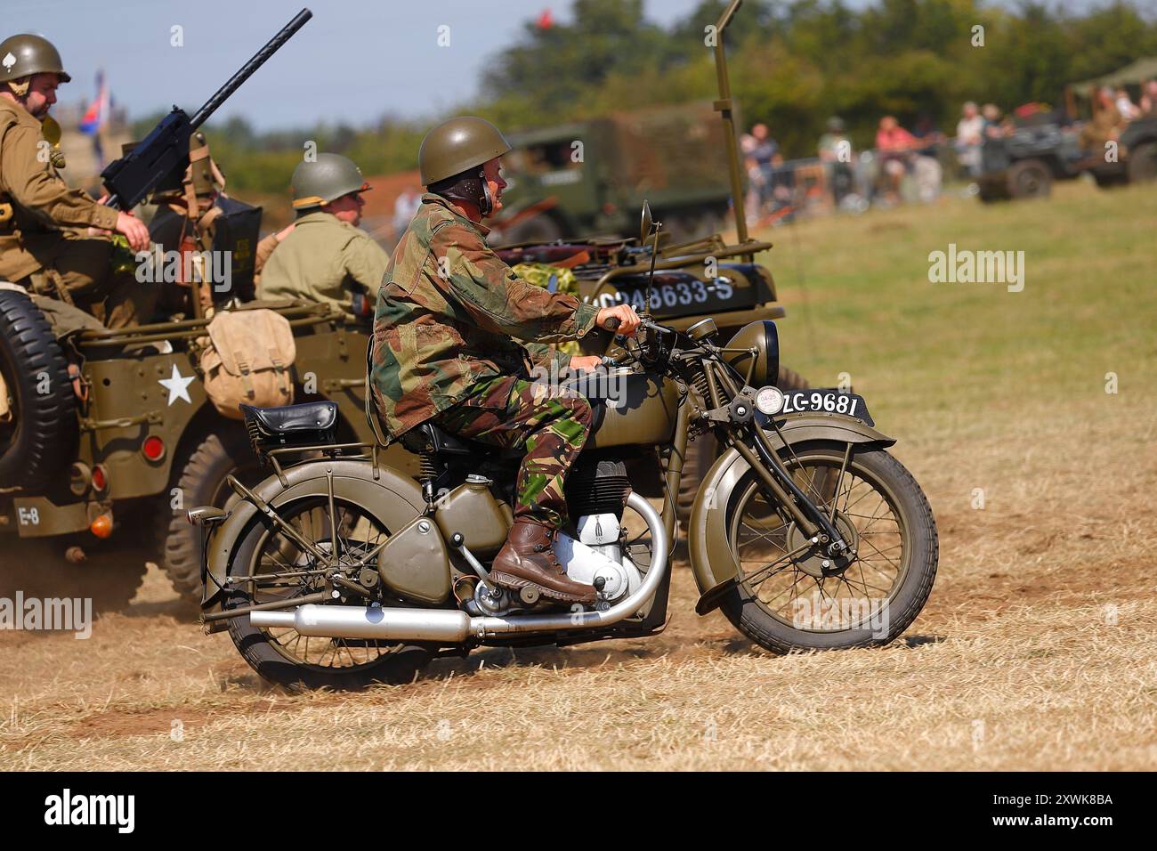 Motorcycles in the parade of The Yorkshire Wartime Experience in ...
