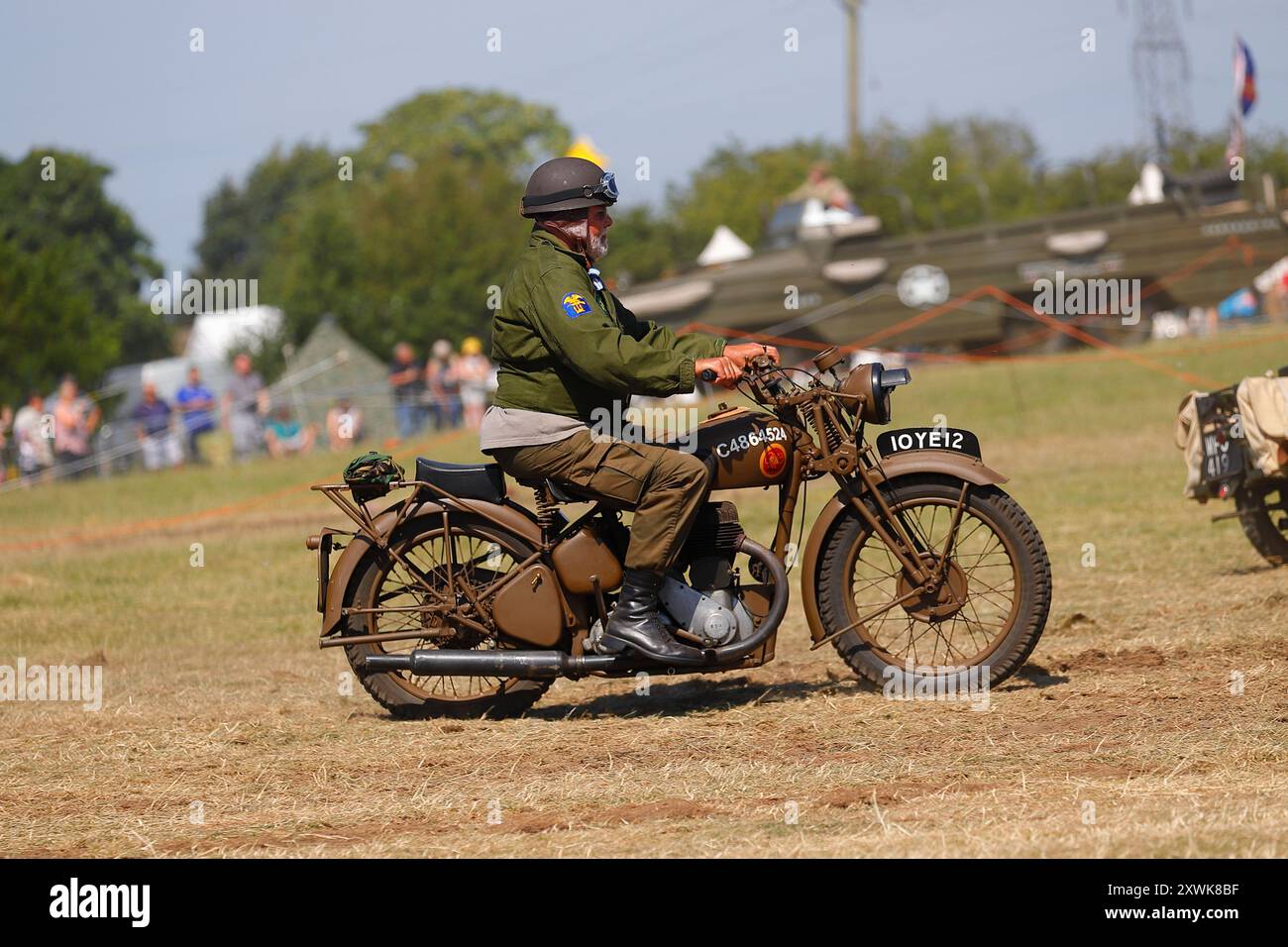 Motorcycles in the parade of The Yorkshire Wartime Experience in ...