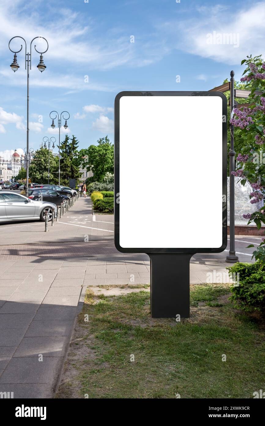 Mockup Of An Outdoor Poster Billboard On A Pedestrian Street ...