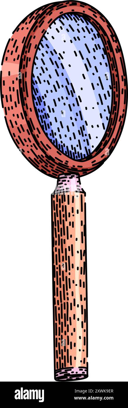 zoom magnyfying glass sketch hand drawn vector Stock Vector Image & Art ...