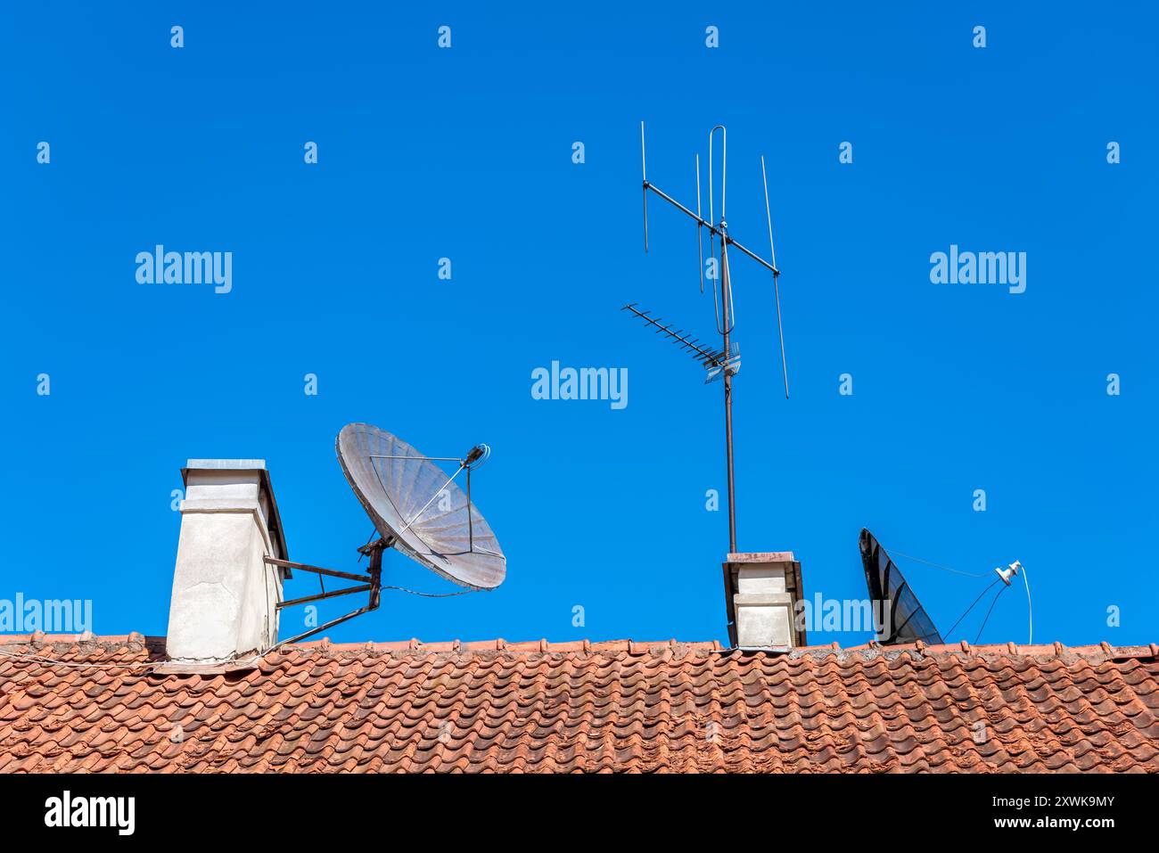 Rooftop television antenna hi-res stock photography and images - Alamy