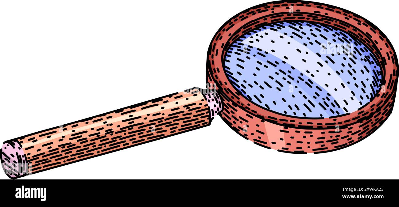 clarity magnyfying glass sketch hand drawn vector Stock Vector Image ...