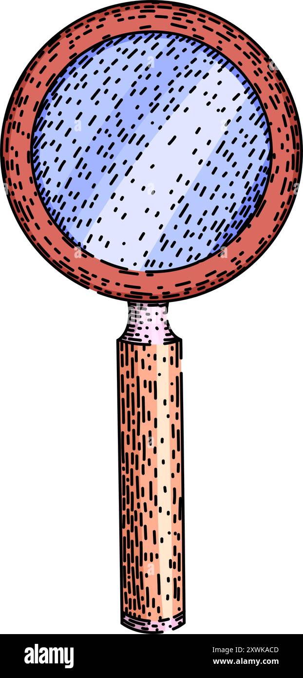 focus magnyfying glass sketch hand drawn vector Stock Vector Image ...