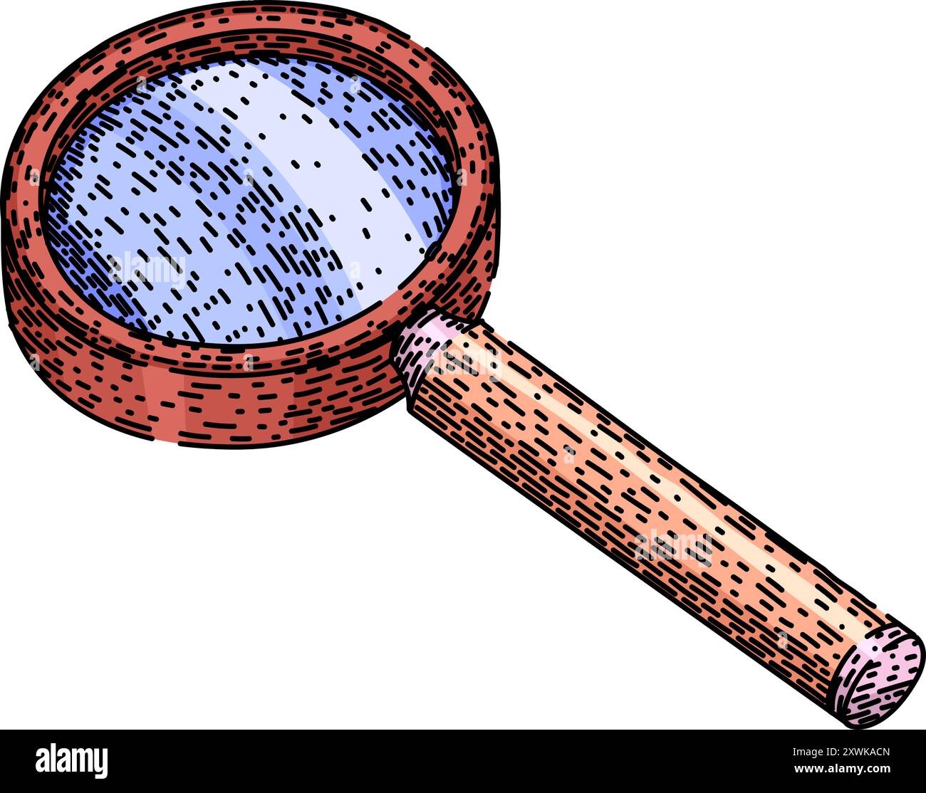 lens magnyfying glass sketch hand drawn vector Stock Vector Image & Art ...