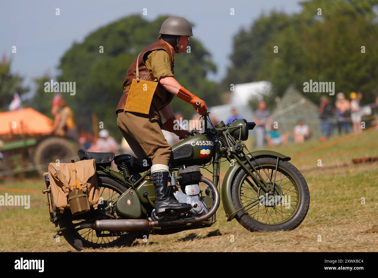 Motorcycles in the parade of The Yorkshire Wartime Experience in ...