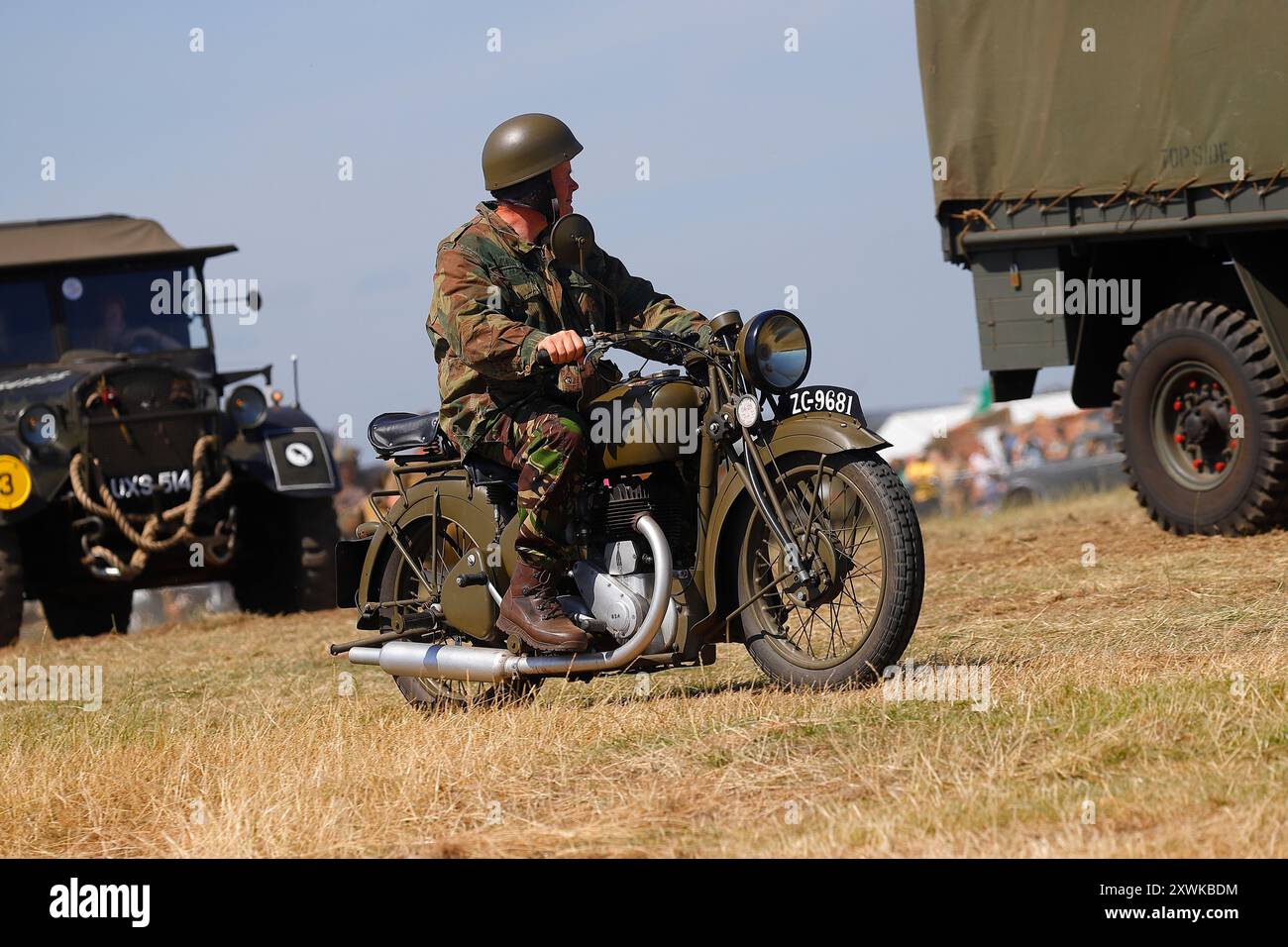 Motorcycles in the parade of The Yorkshire Wartime Experience in ...