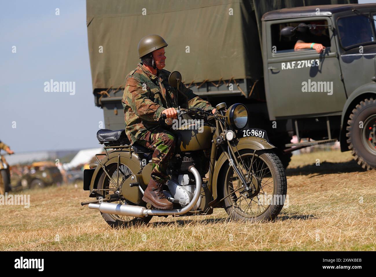 Motorcycles in the parade of The Yorkshire Wartime Experience in ...