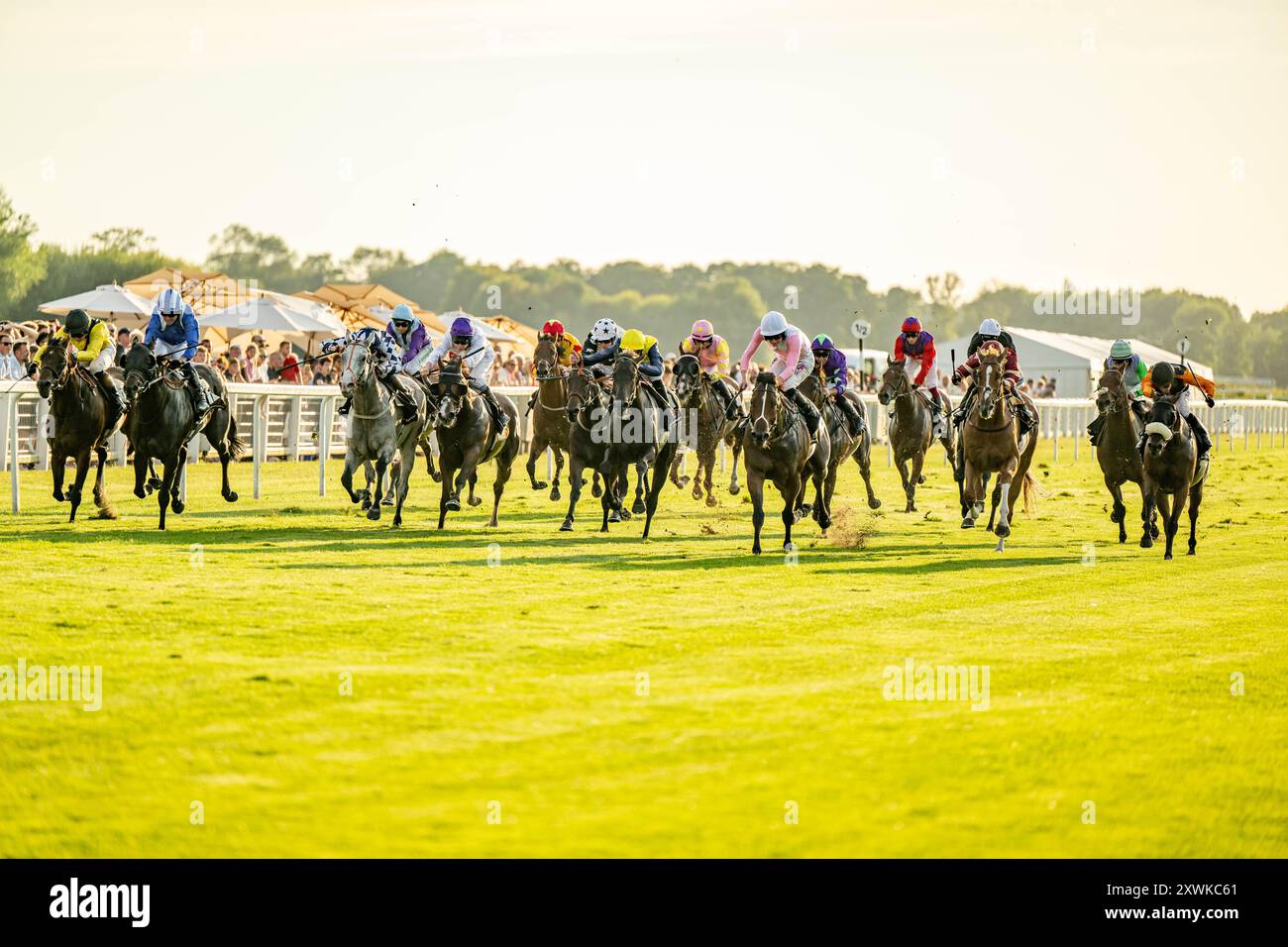 Horse racing at Royal Windsor Racecourse, UK Stock Photo - Alamy