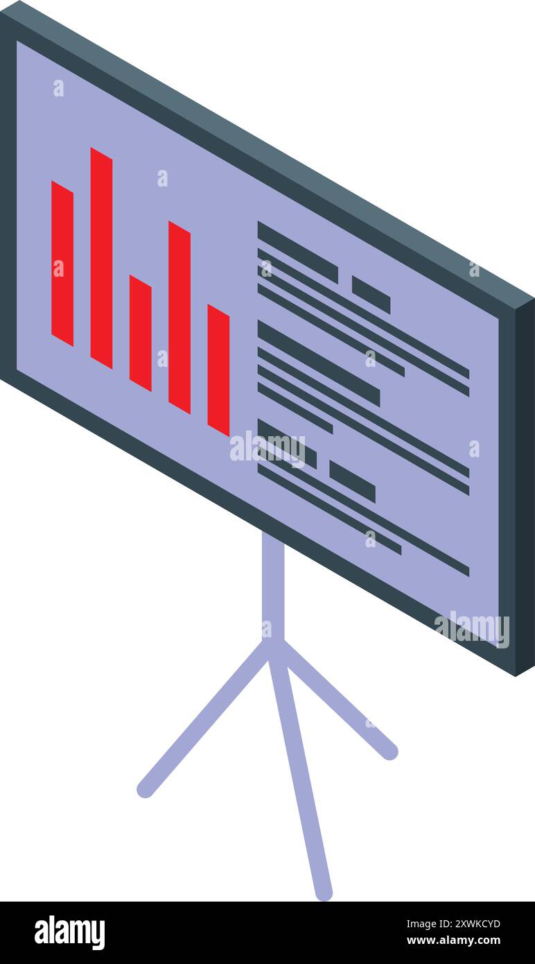 Flipchart is showing a growing bars graph, useful for illustrating business presentations Stock ...