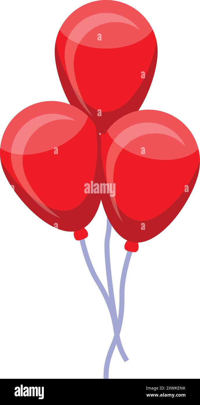 Three red balloons floating, perfect for a birthday party or any ...