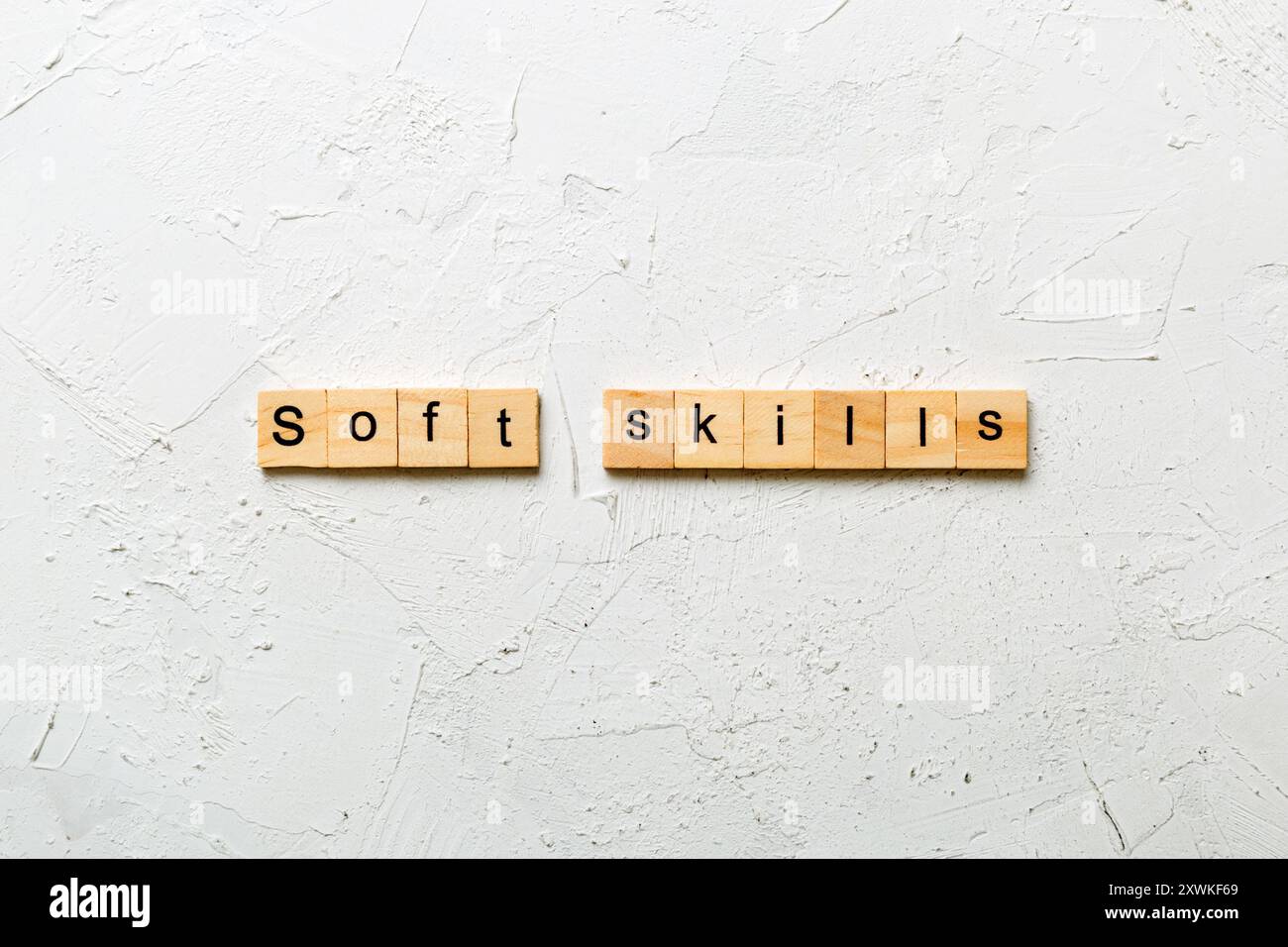 soft skills word written on wood block. soft skills text on table ...