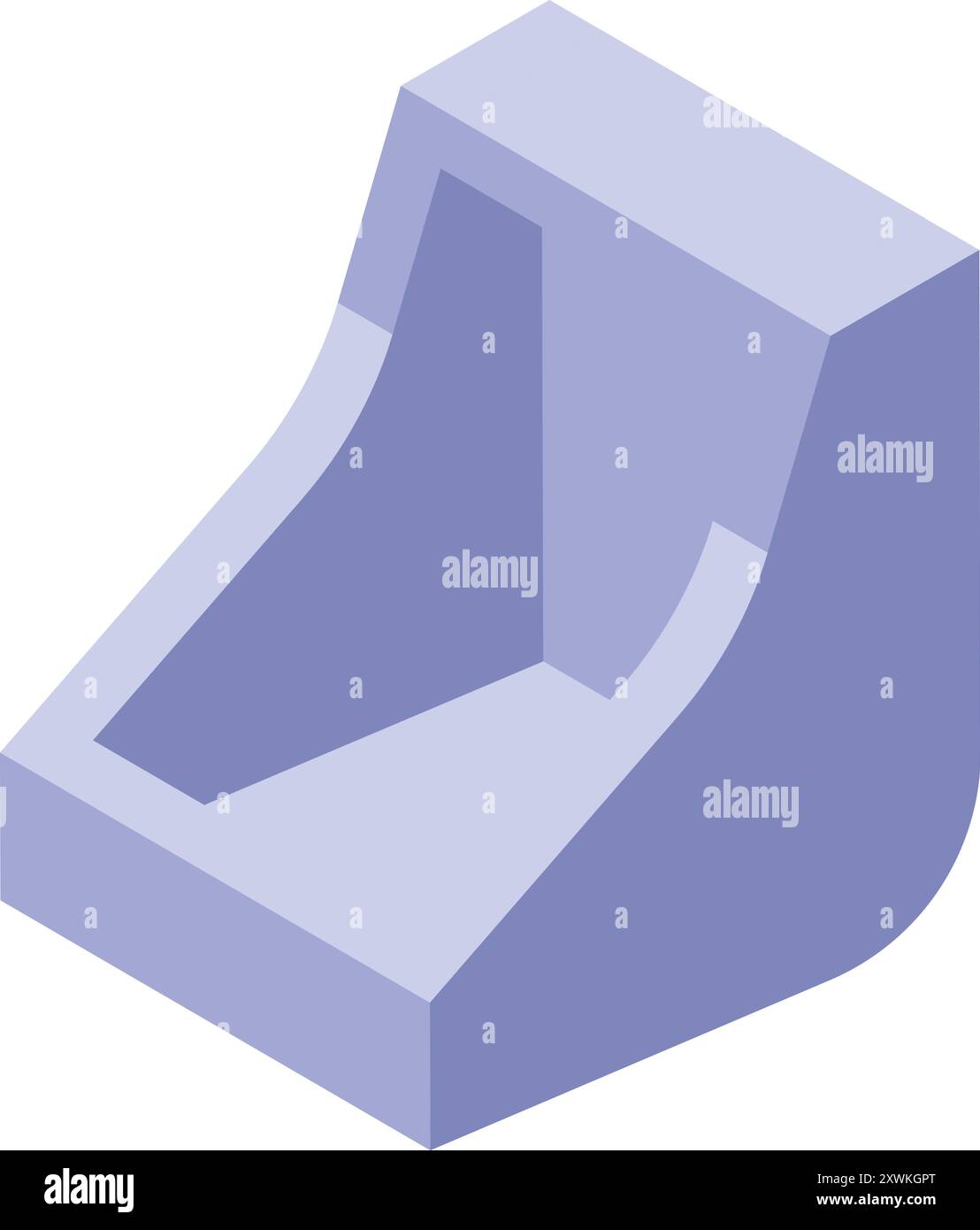 Isometric icon of a concrete formwork element for building construction ...