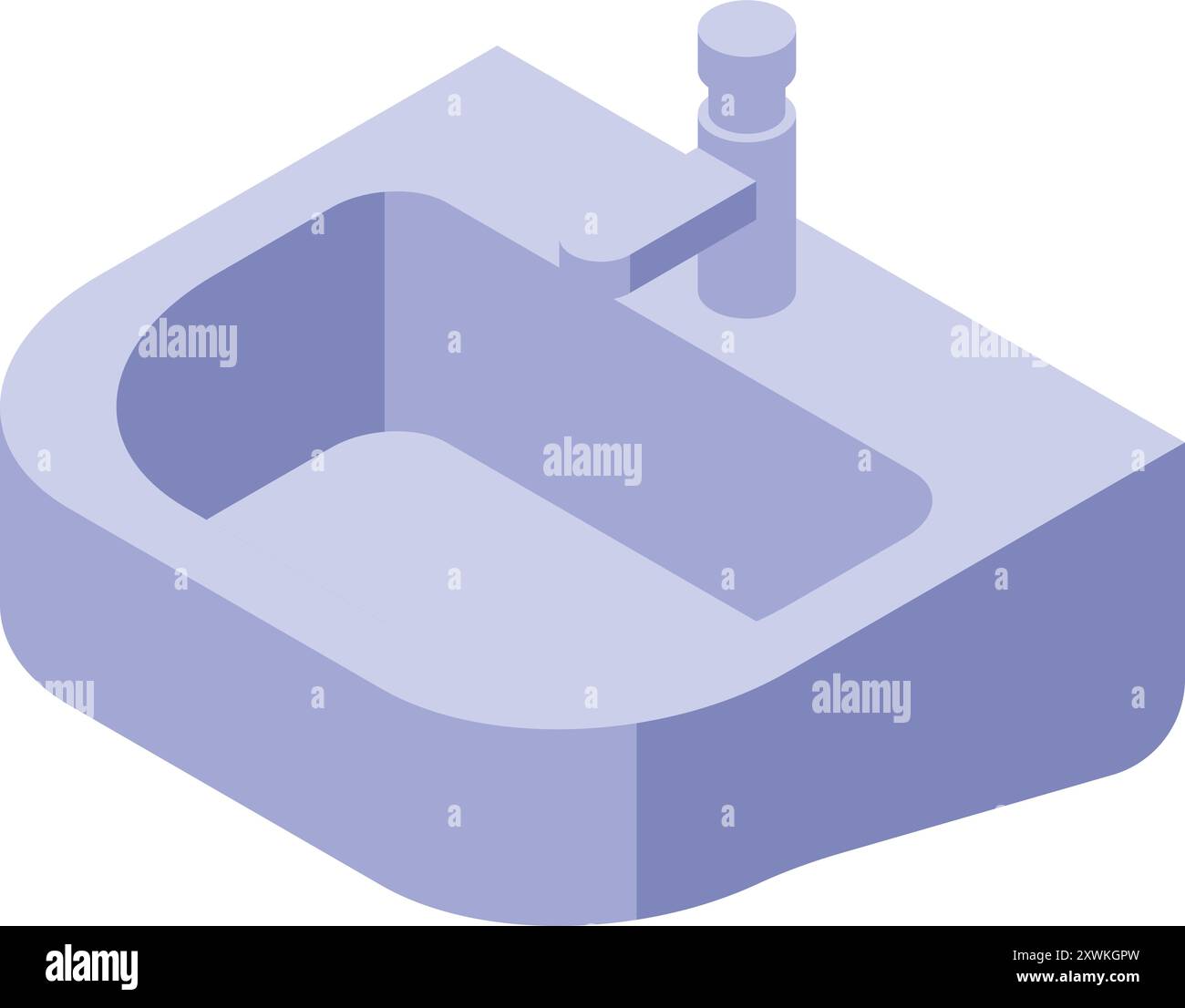 Simple illustration of a modern bathroom sink hi-res stock photography ...