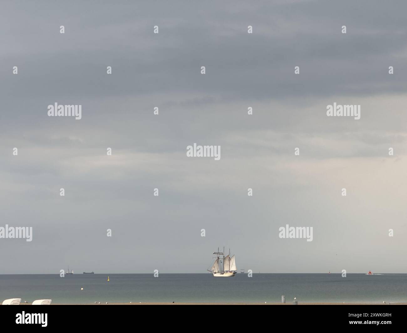 A large white sailing boat floats on the Baltic Sea Stock Photo - Alamy
