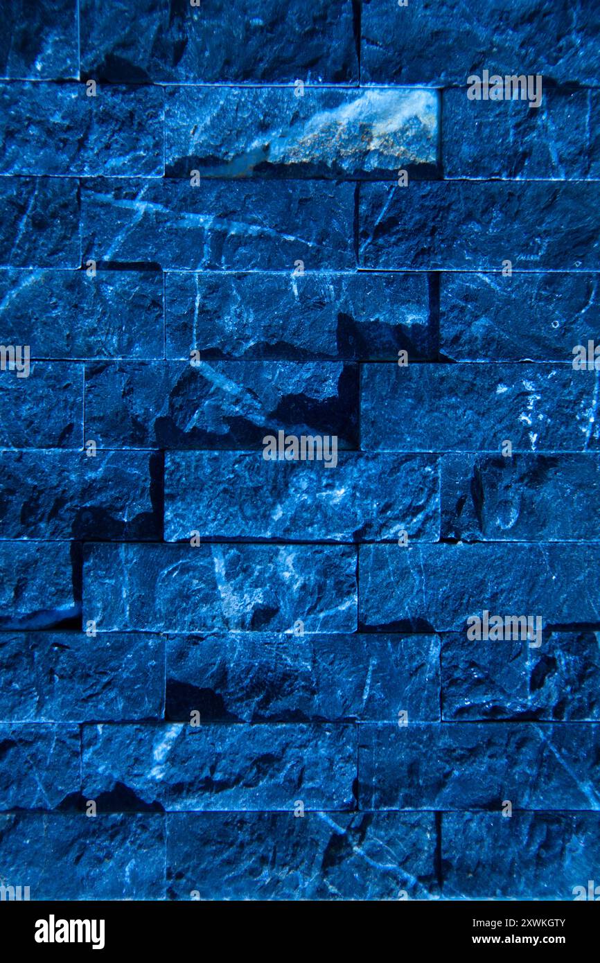 Rectangular cut out blue organic marble wall texture background can be ...