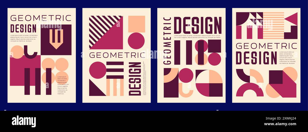 Poster templates, abstract modern geometric pattern vector backgrounds ...