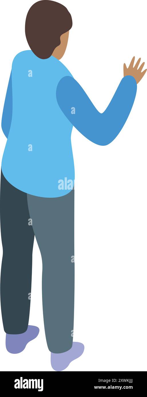 Waving goodbye back view hi-res stock photography and images - Alamy